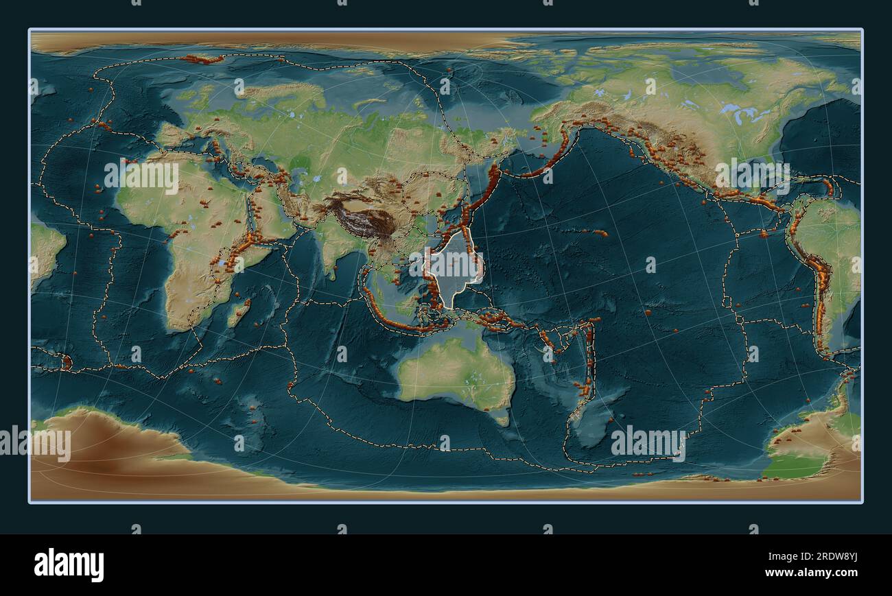 Philippine Sea tectonic plate on the Wiki style elevation map in the ...
