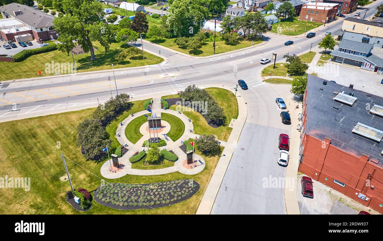 Fort Wayne-Allen County Police and Fire Memorial on wells street aerial ...