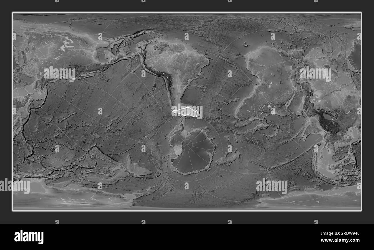 Scotia tectonic plate on the grayscale elevation map in the Patterson ...