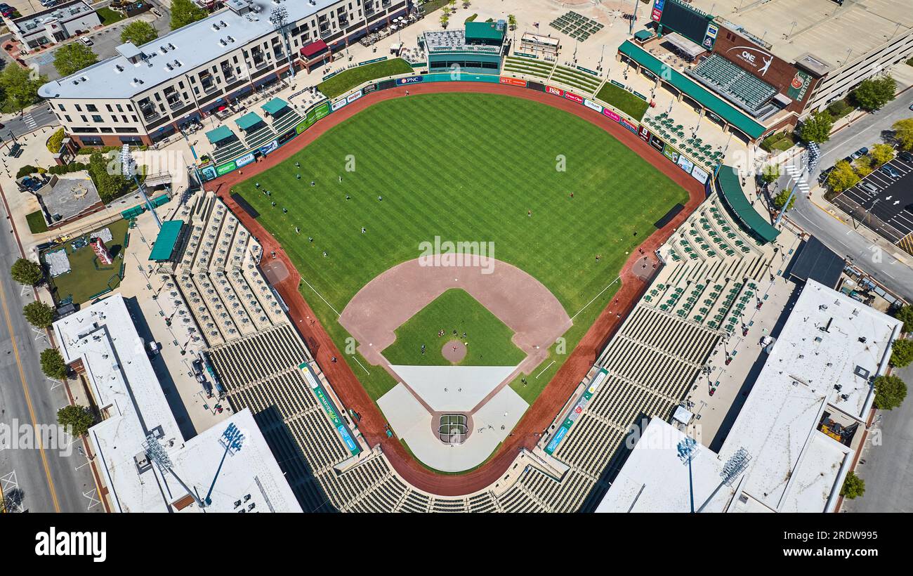 Fort Wayne aerial baseball game Parkview Field Tin Caps Stadium ...