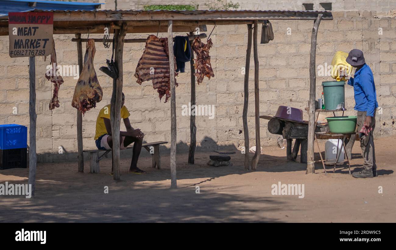 Roadside meat market in Namibia Stock Photo - Alamy