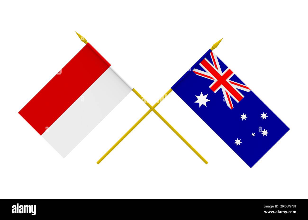 Flags of Australia and Indonesia, 3d render, isolated Stock Photo - Alamy