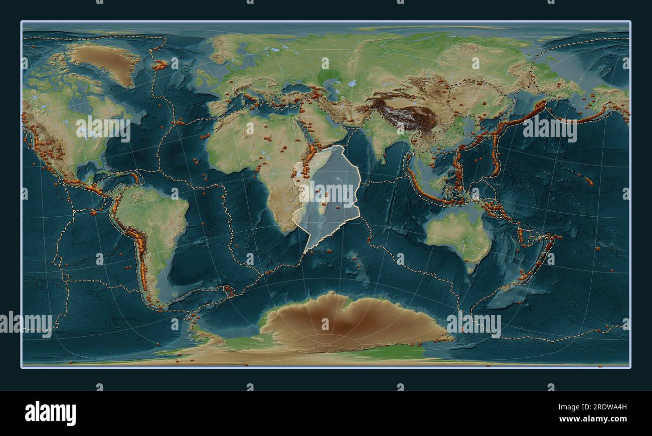 Somalian tectonic plate on the Wiki style elevation map in the ...