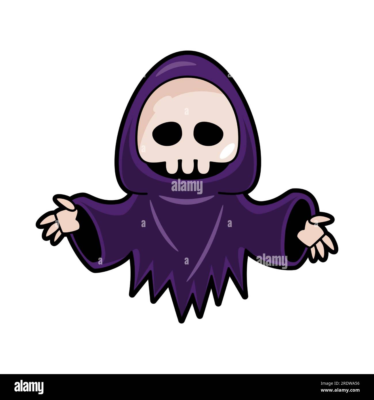 Grim reaper . Halloween cartoon characters . Vector Stock Vector Image ...
