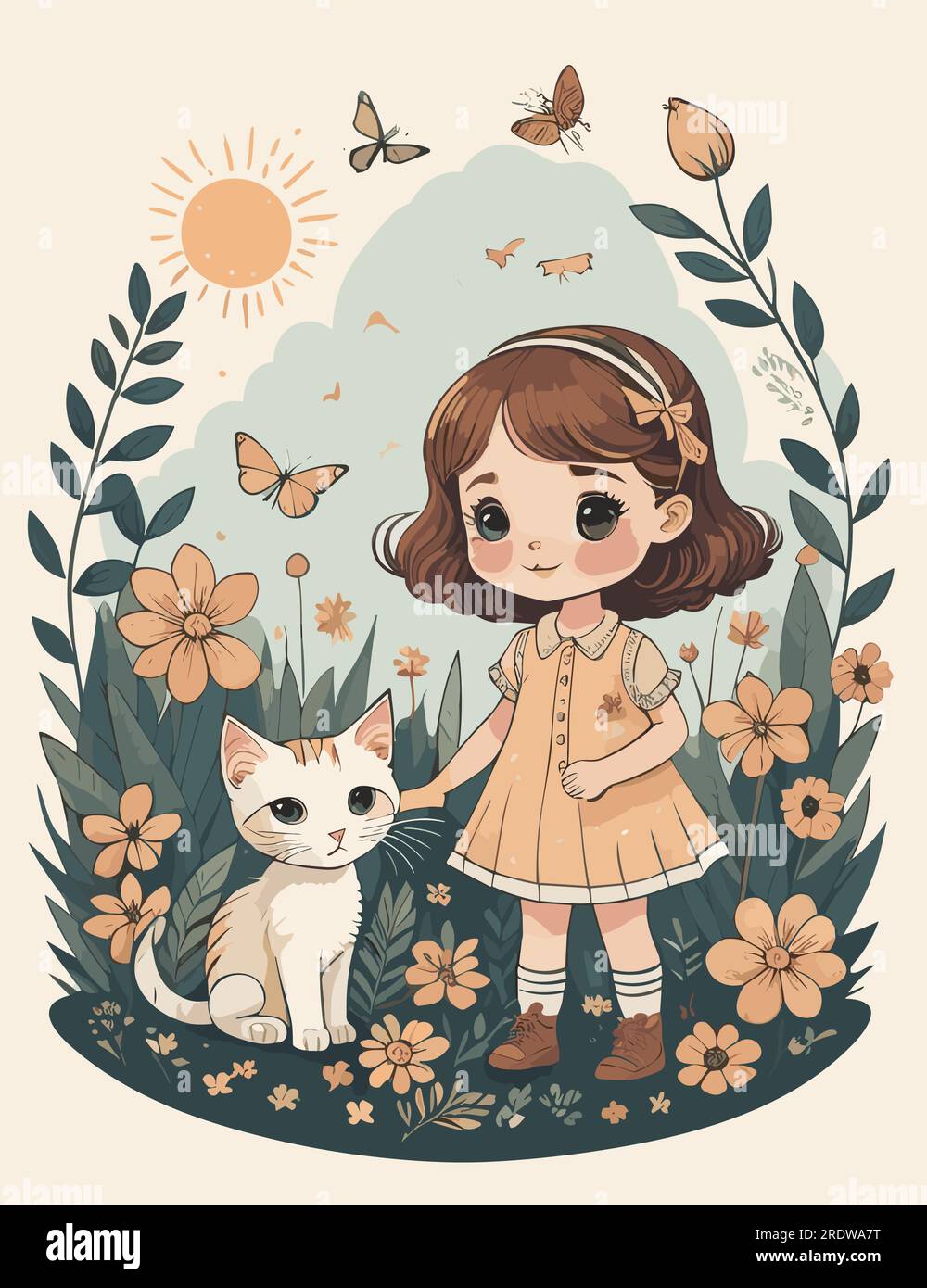 Folk art style illustration hi-res stock photography and images - Alamy