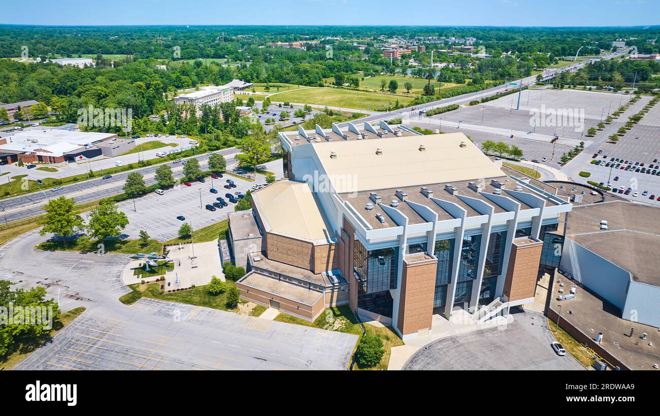 Aerial roof and side view of the Allen County War Memorial Coliseum and ...