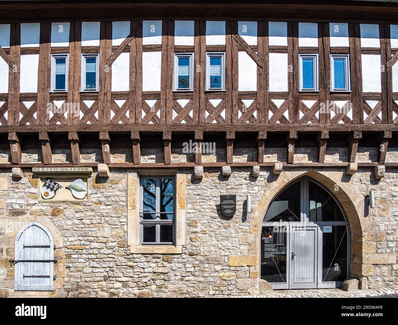 Merchants Bridge, Kraemerbruecke in Erfurt, Germany. It was built in ...