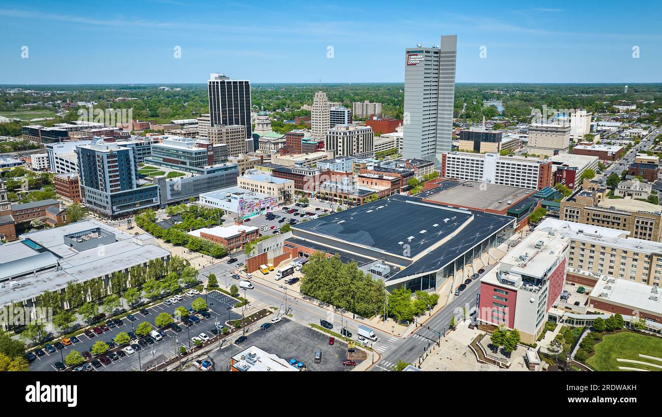 Aerial cityscape skyline skyscraper downtown aerial city architecture ...