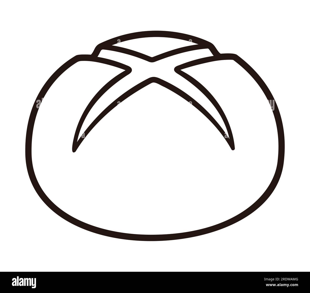 Sourdough bread loaf scored with cross shape or hot cross bun. Simple ...