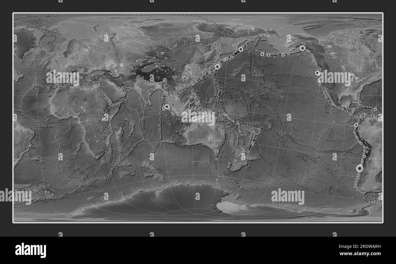 Timor tectonic plate on the grayscale elevation map in the Patterson ...