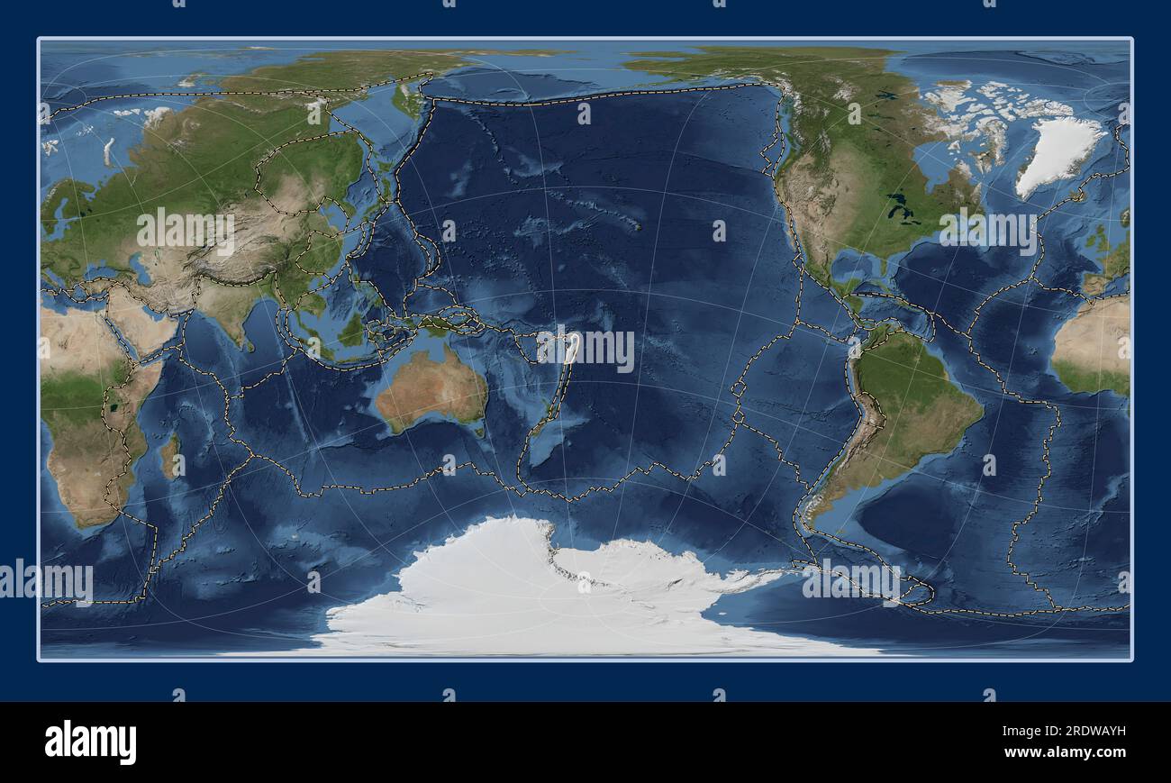 Tonga tectonic plate on the Blue Marble satellite map in the Patterson ...