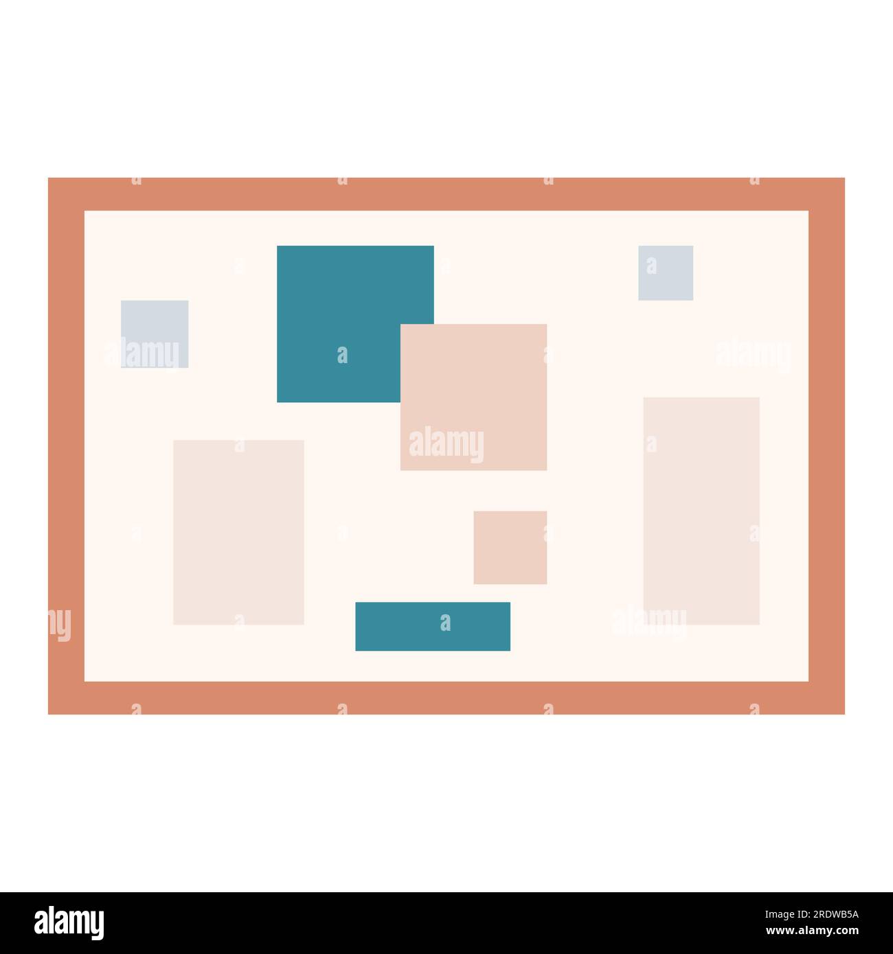 Abstract painting with geometric shapes, interior design element for ...