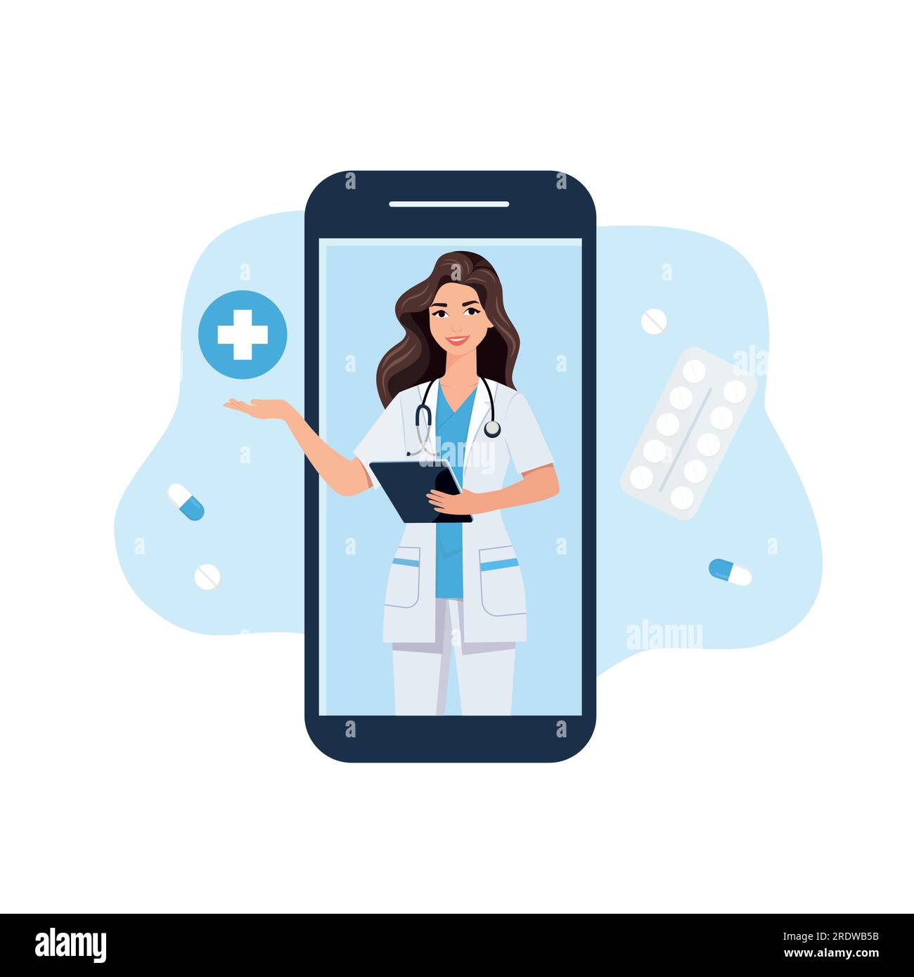 Tele medicine, online doctor and medical consultation concept. Doctor ...