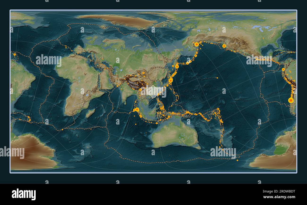 Yangtze Tectonic Plate On The Wiki Style Elevation Map In The Patterson Cylindrical Oblique
