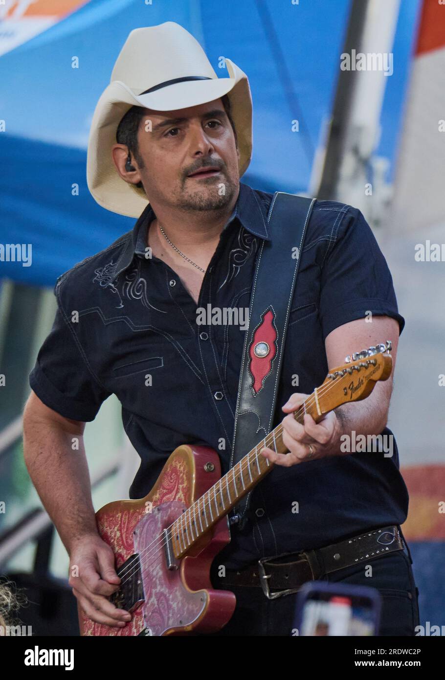 NEW YORK, NY, USA - JULY 14, 2023: Brad Paisley Performs on NBC's ...