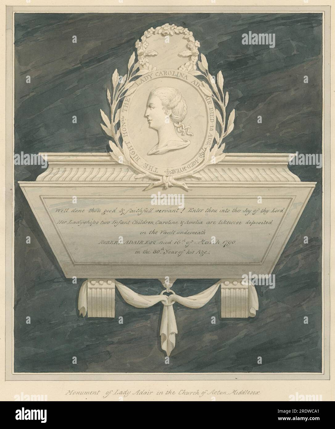 Memorial to Lady Caroline Adair, her two children, Caroline and Amelia ...