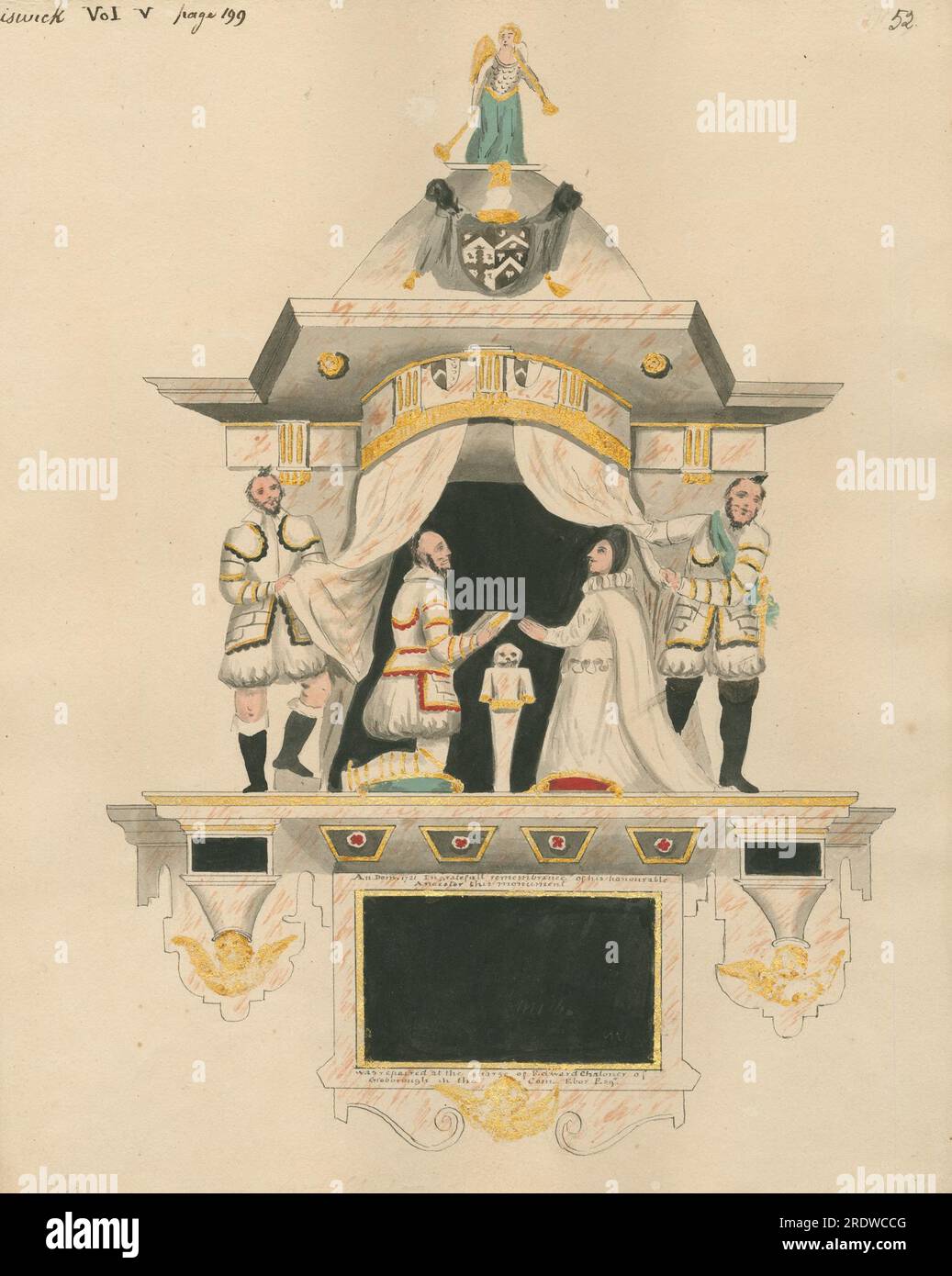 Memorial to Sir Thomas Chaloner between 1796 and 1811 by Daniel Lysons ...