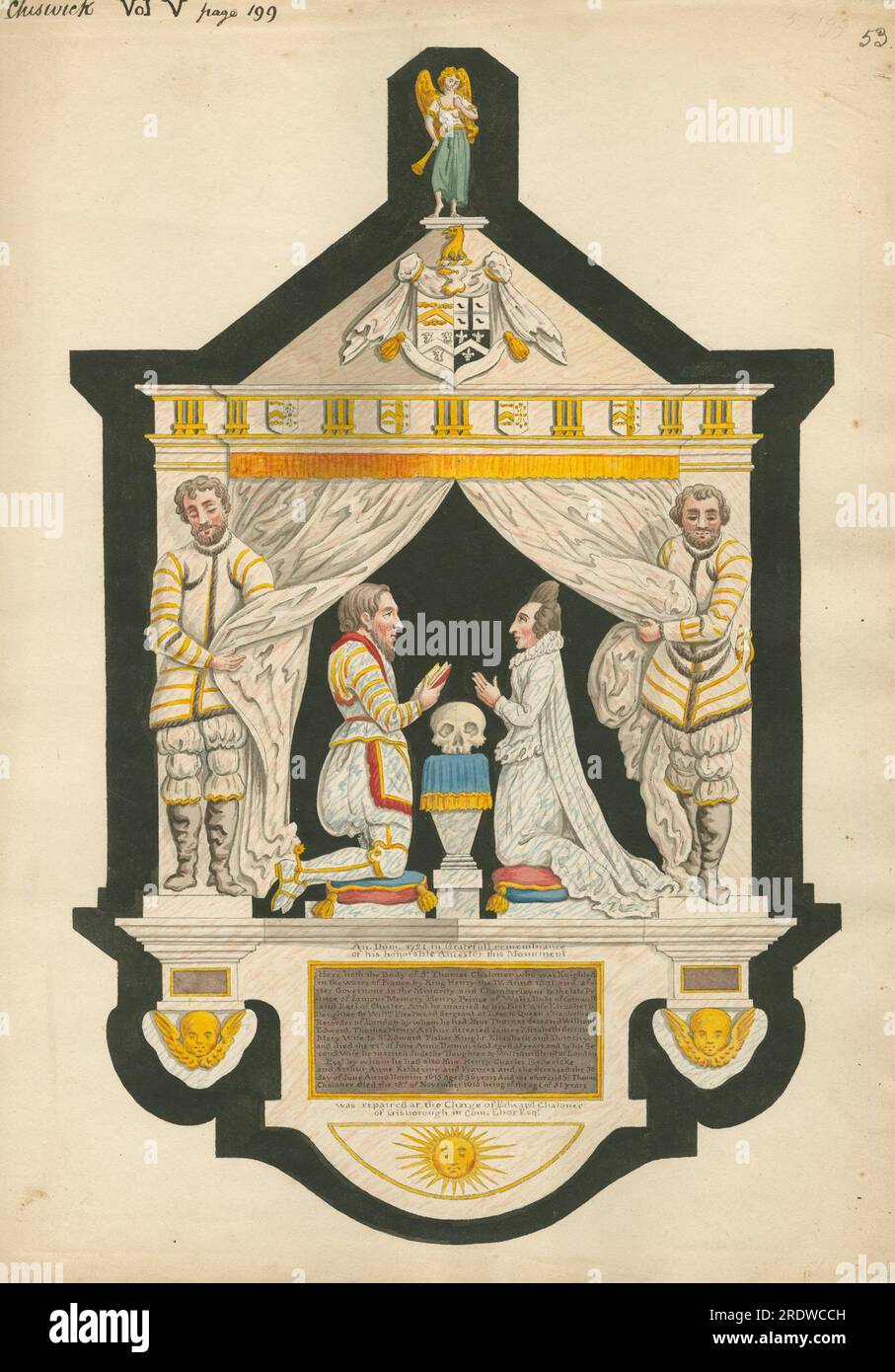 Memorial to Sir Thomas Chaloner between 1796 and 1811 by Daniel Lysons ...