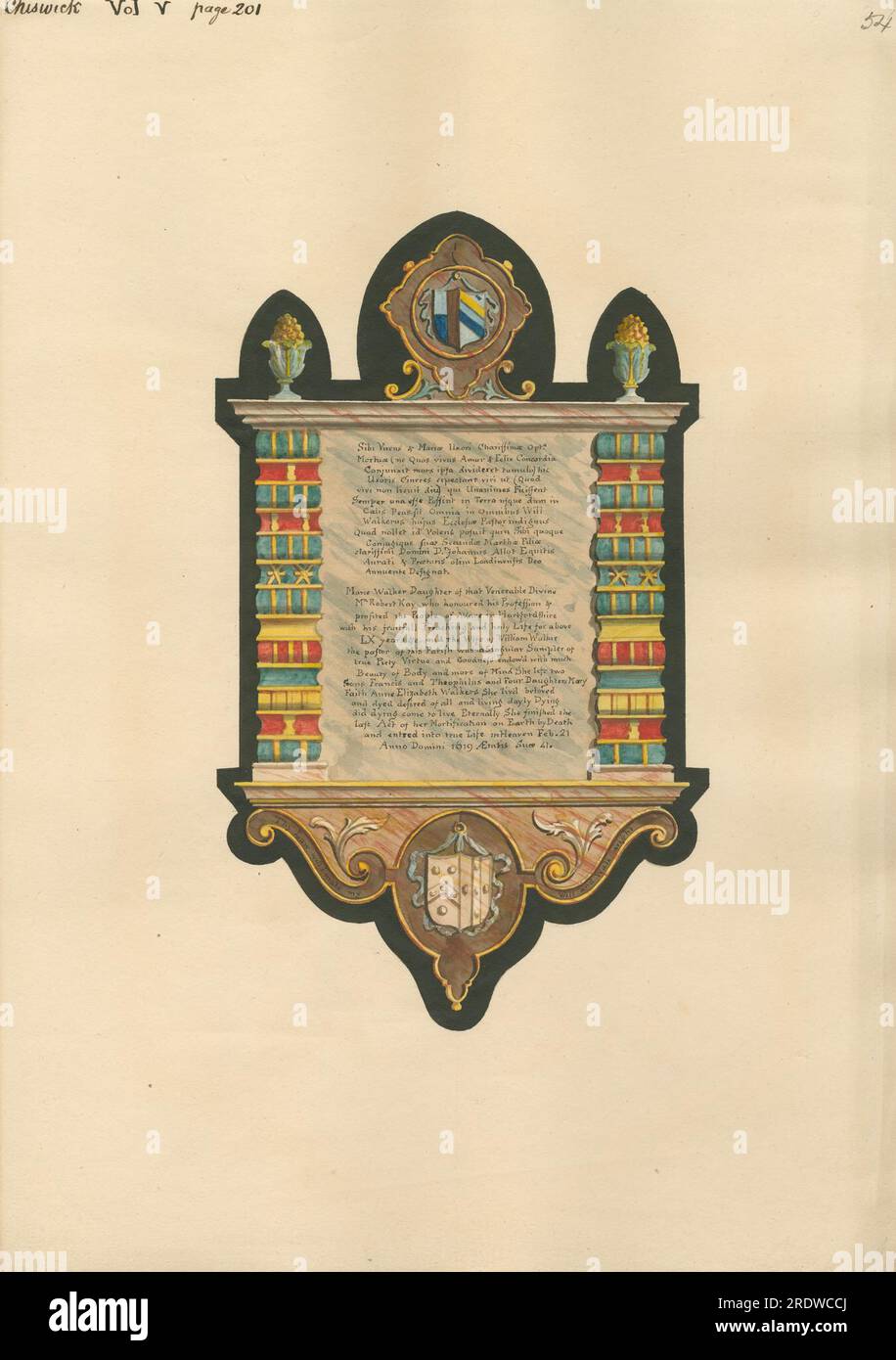 Memorial to Marie Walker from Chadwick Church between 1796 and 1811 by ...