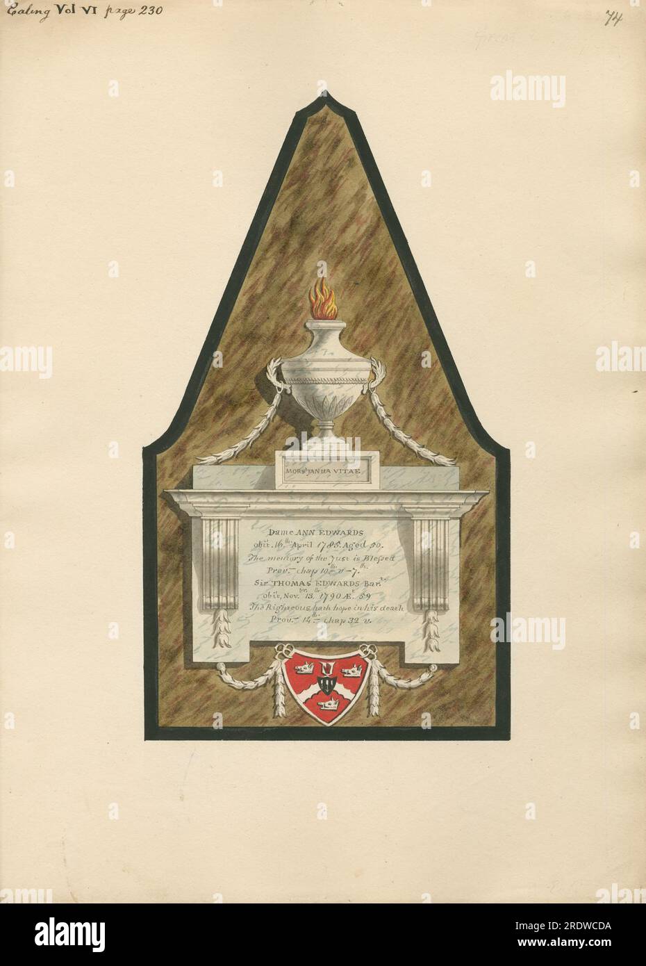 Memorial to Dame Ann Edwards and Sir Thomas Edwards from Ealing Church ...