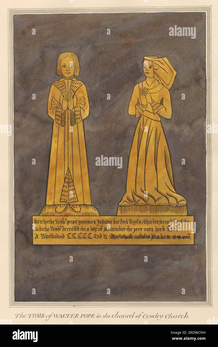 Brass Plate for Walter and Alice Pope and their son from Cowley Church ...