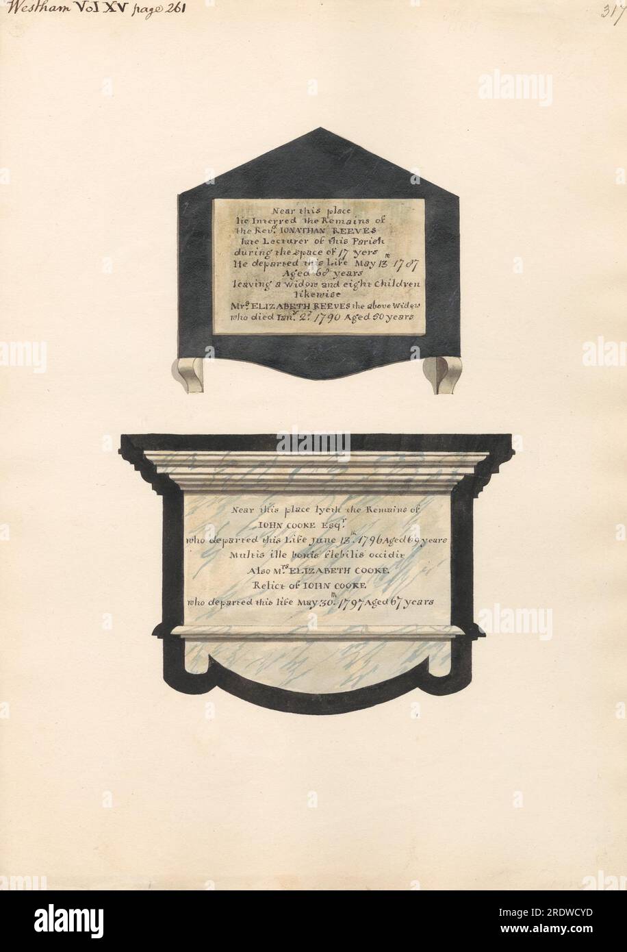 Memorials to Jonathan Reeves and his wife Elizabeth, and John and ...