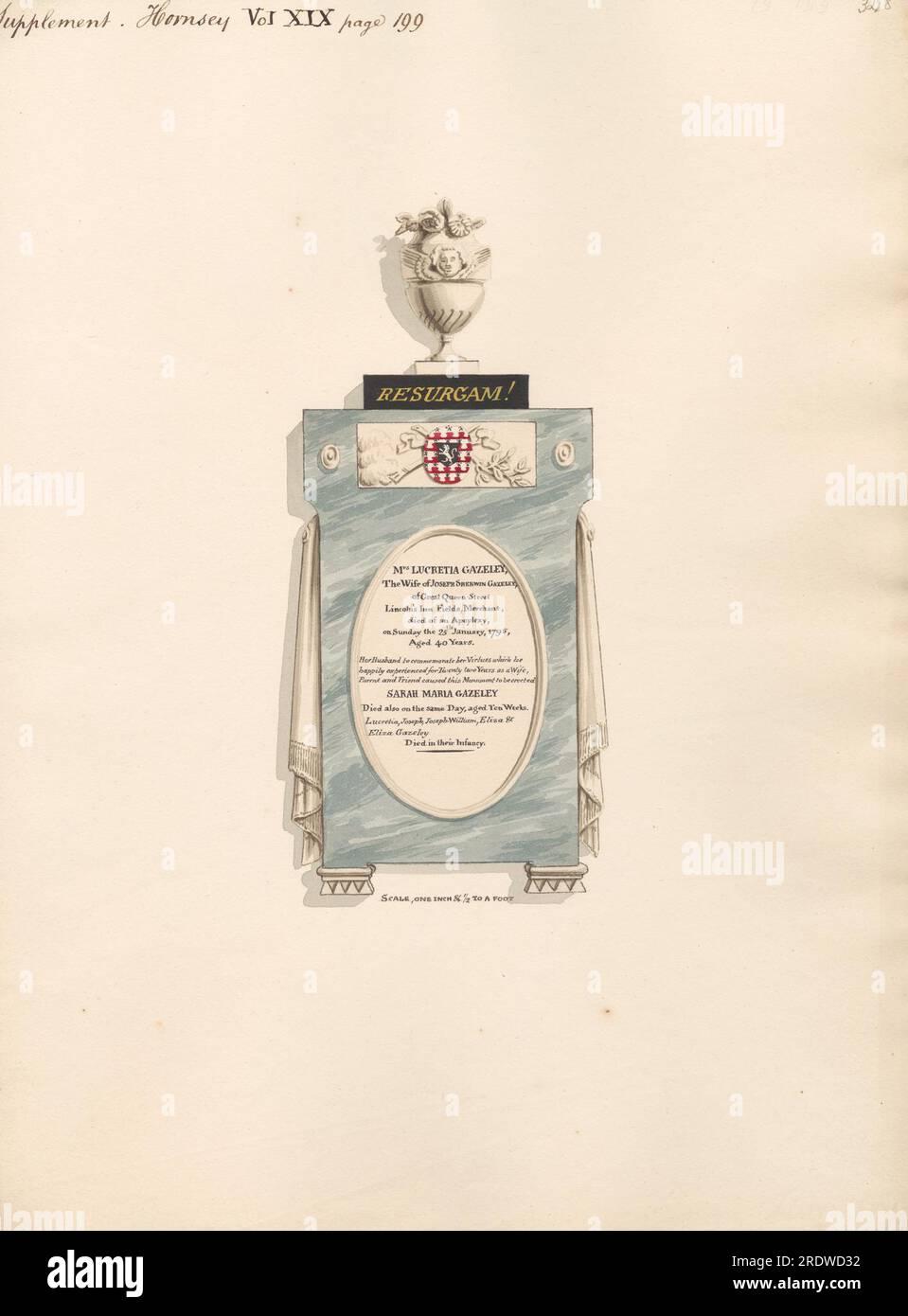 Memorial to Mrs. Lucretia Gazeley and her children Sarah Maria ...