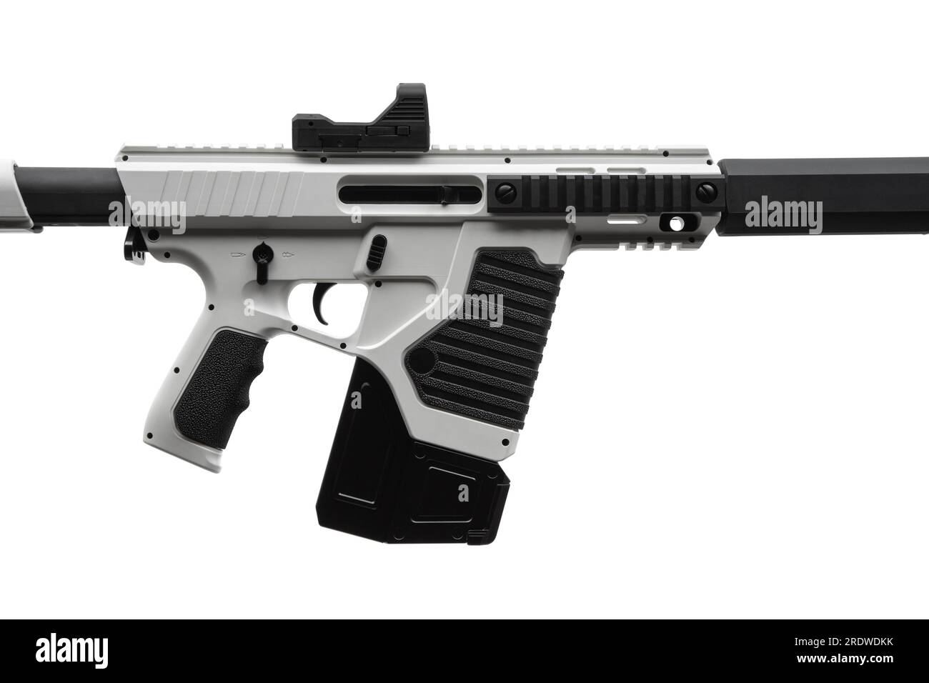 A modern air rifle with a futuristic design. Pneumatic weapons for ...