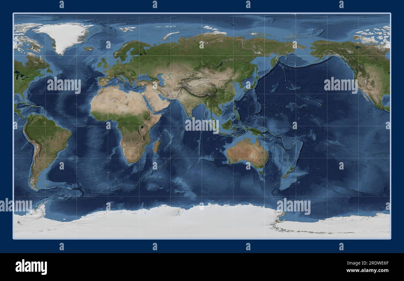 World blue Marble satellite map in the Compact Miller projection ...