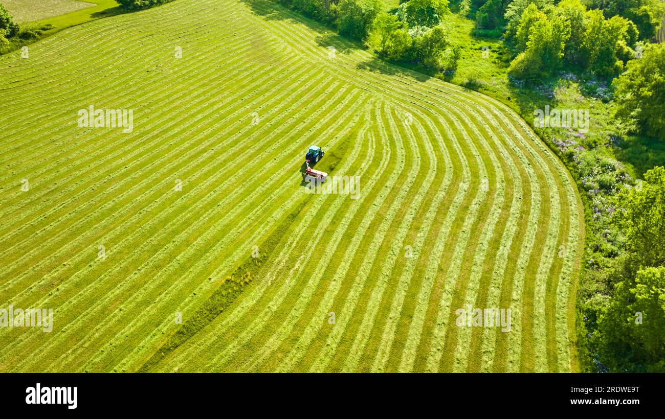 Farmer preparing field for farming aerial background asset Stock Photo ...