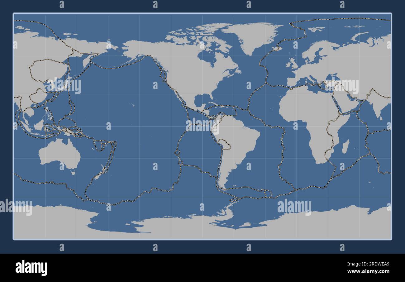 Tectonic plate boundaries on the world solid contour map in the Compact ...