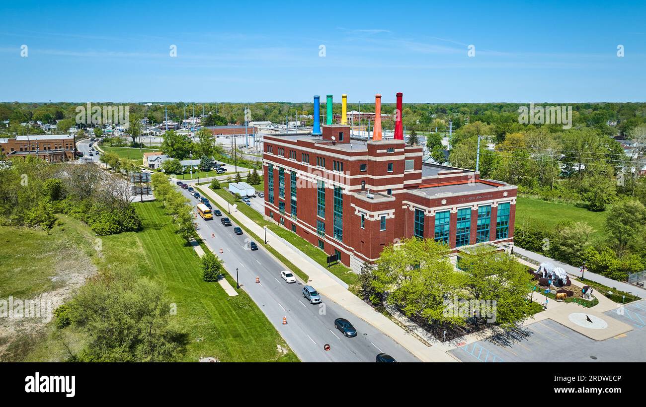 Aerial Science Central Fort Wayne remodeled renovated old factory ...