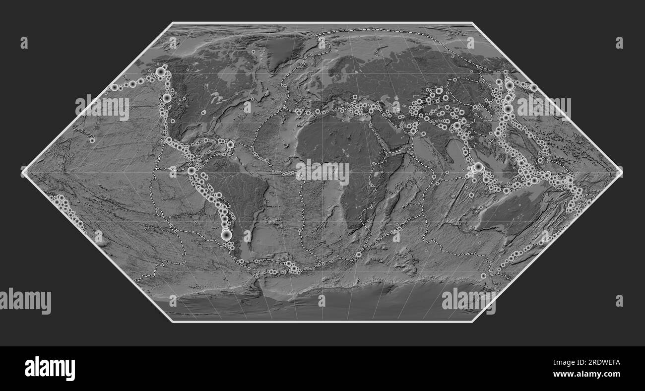 Locations of earthquakes above 6.5 magnitude recorded since the early ...