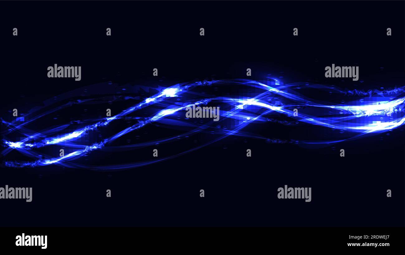 Abstract blue energy glowing bright mottled neon burning magical ...