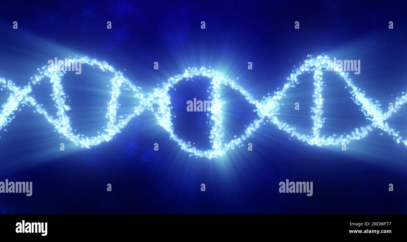 Abstract blue glowing energy spiral dna scientific futuristic high tech ...