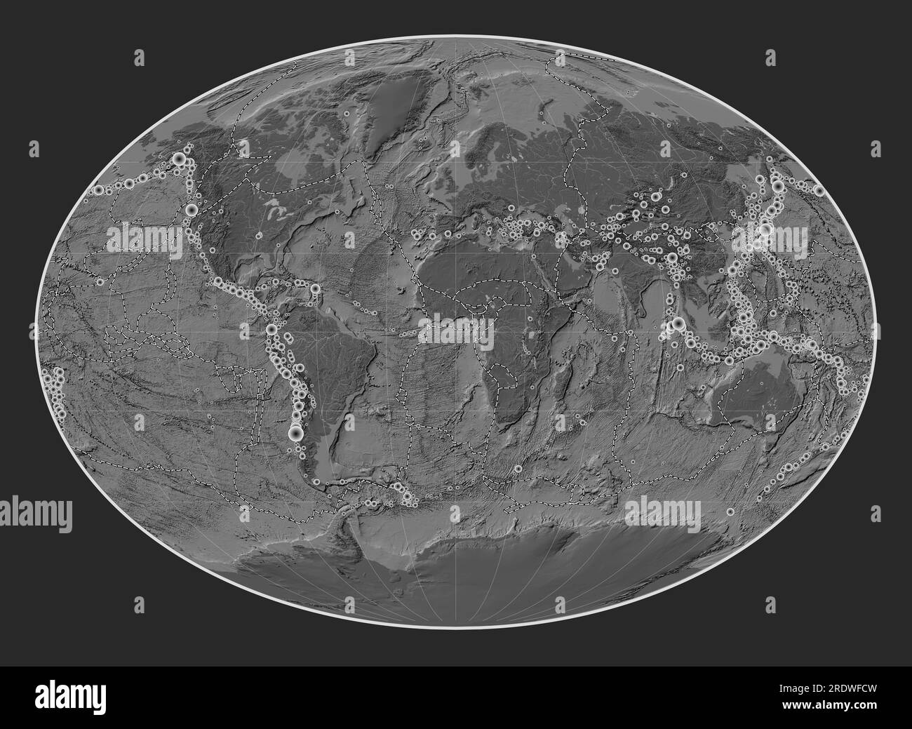 Locations of earthquakes above 6.5 magnitude recorded since the early ...