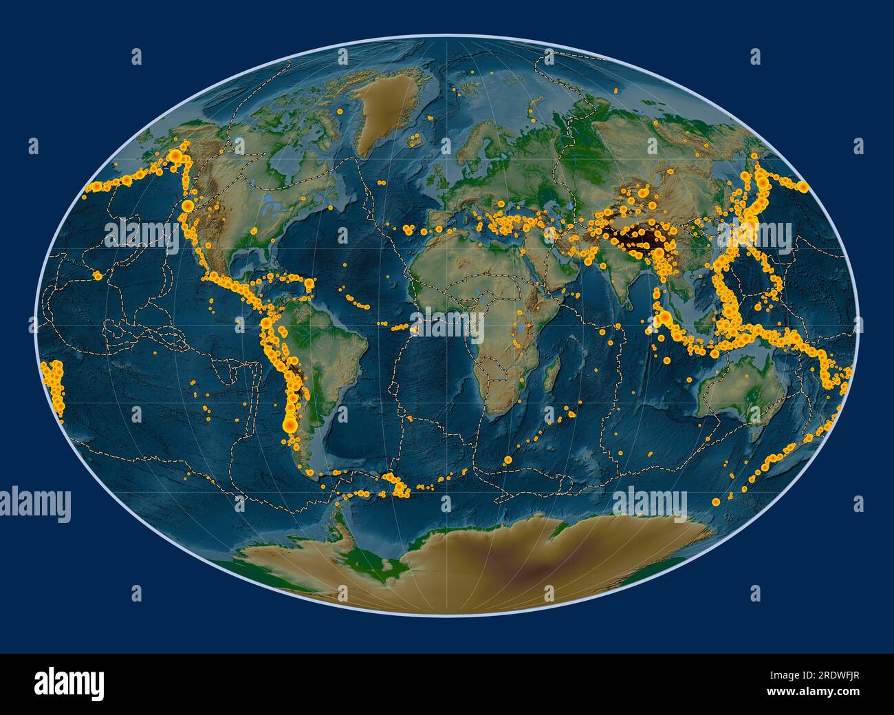 Locations of earthquakes above 6.5 magnitude recorded since the early ...