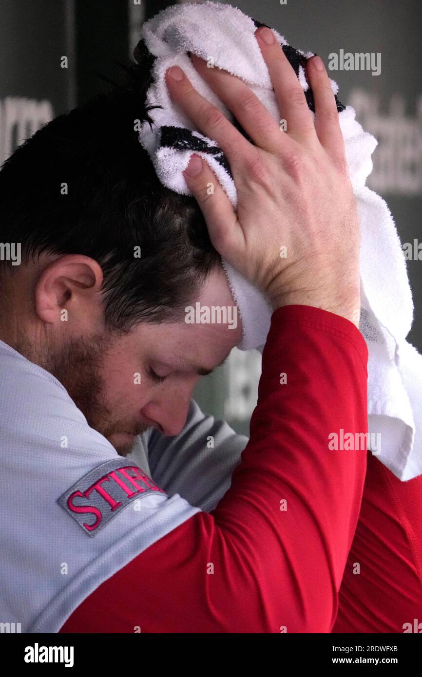 St. Louis Cardinals starting pitcher Jordan Montgomery cools off in the ...