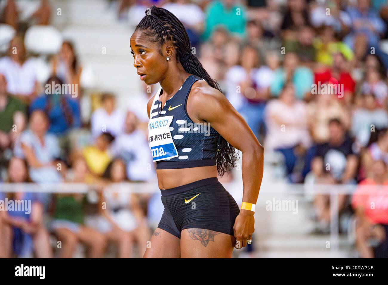 Shelly-Ann Fraser-Pryce before the women's 100 meters sprint race ...