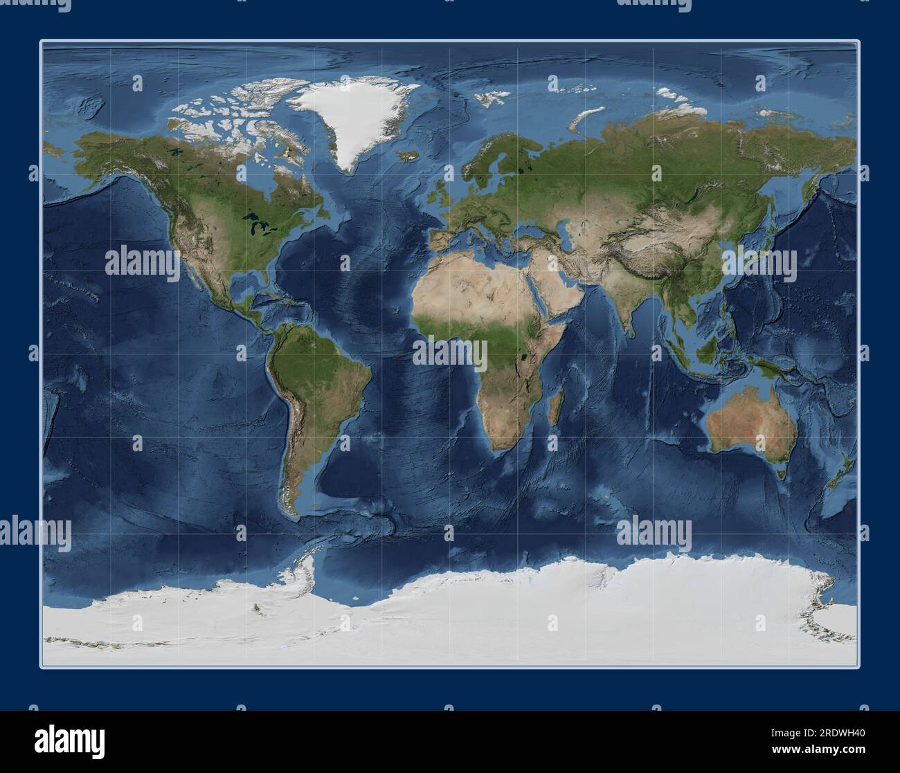 World blue Marble satellite map in the Gall Stereographic projection ...
