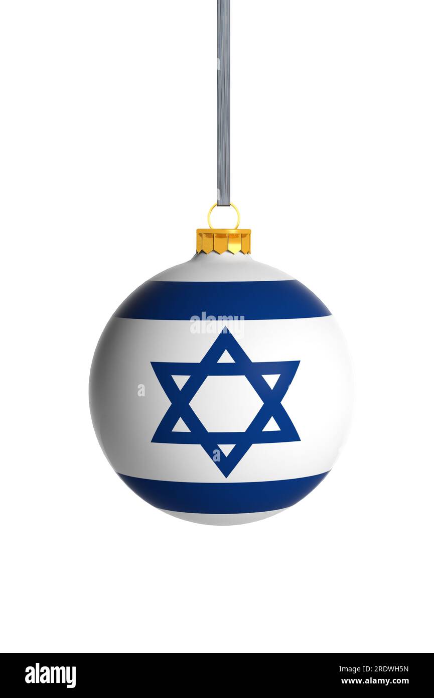 Israel flag Christmas ball isolated on white background Stock Photo - Alamy
