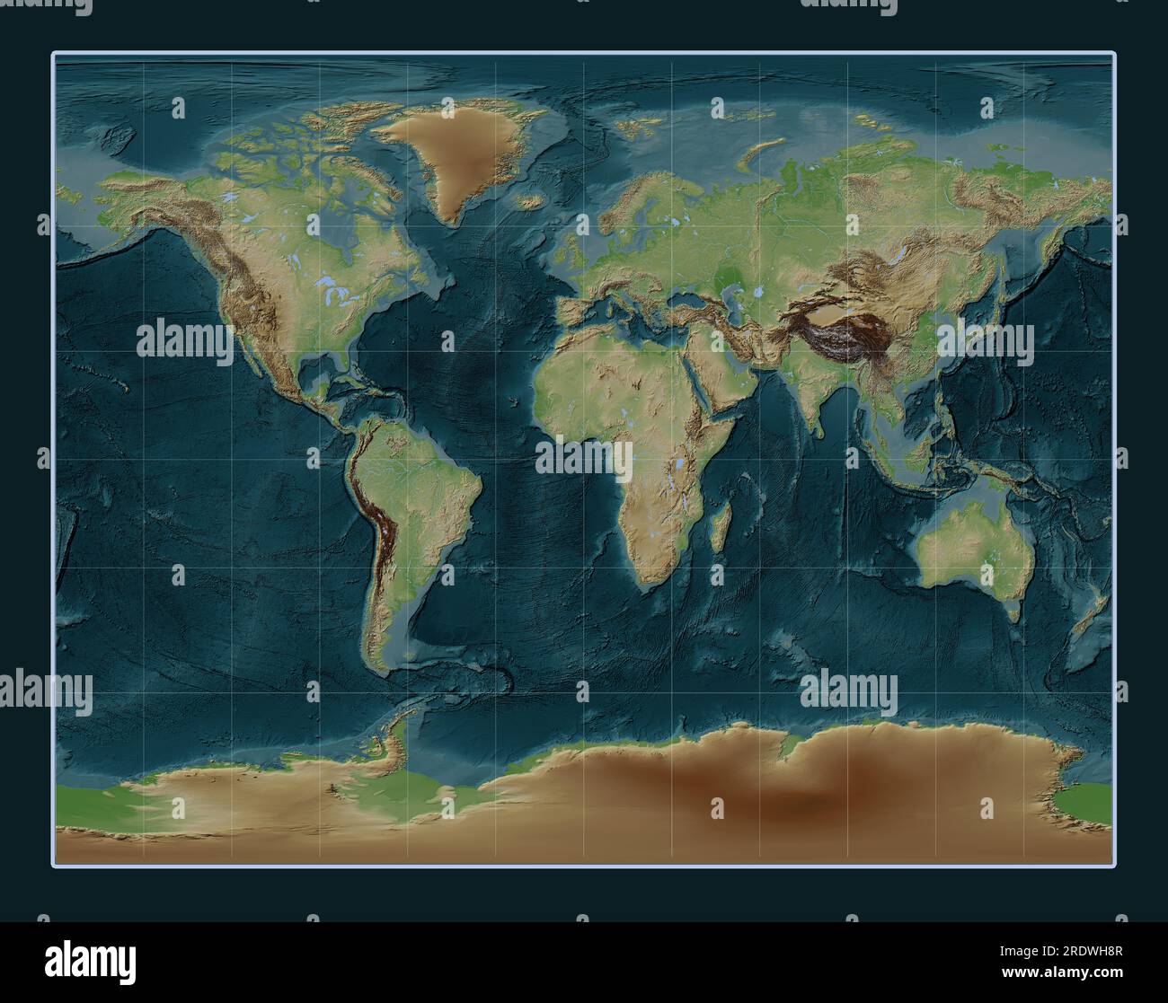 World wiki style elevation map in the Gall Stereographic projection ...