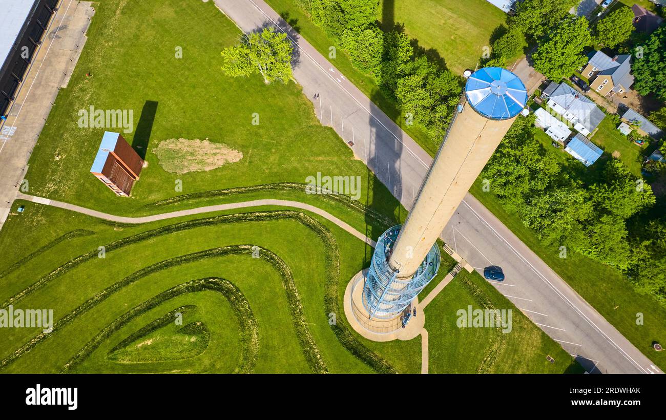 Ariel Foundation Park aerial Rastin Observation Tower drone view from ...