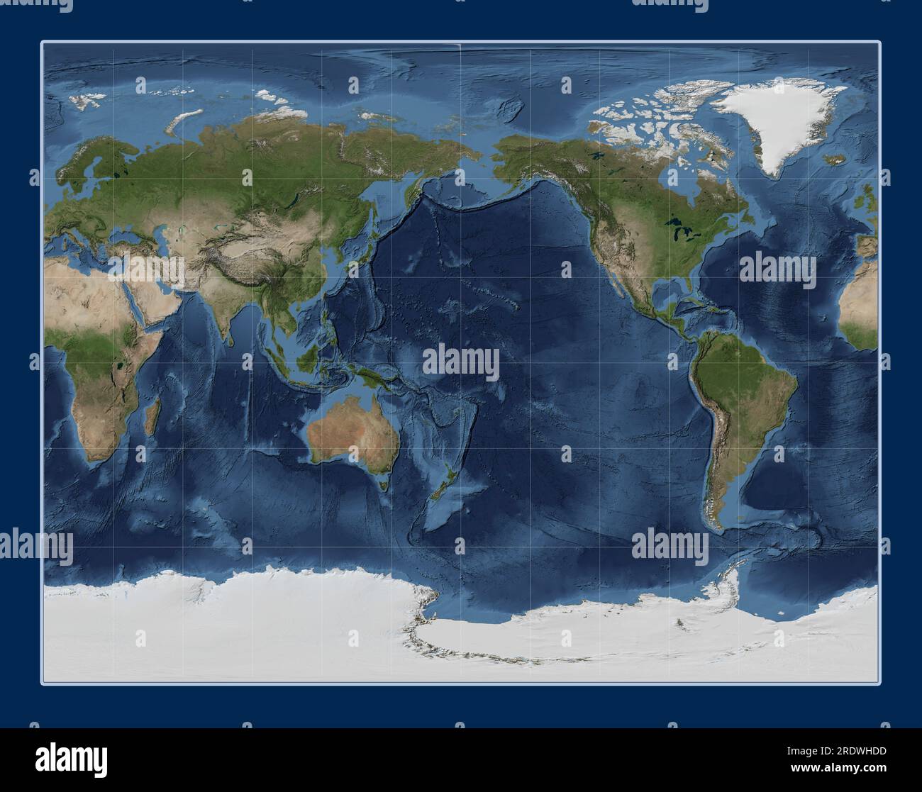 World blue Marble satellite map in the Gall Stereographic projection ...