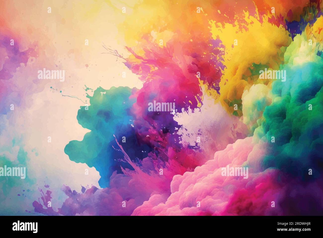 Abstract rainbow colored watercolor background Stock Vector Image & Art ...