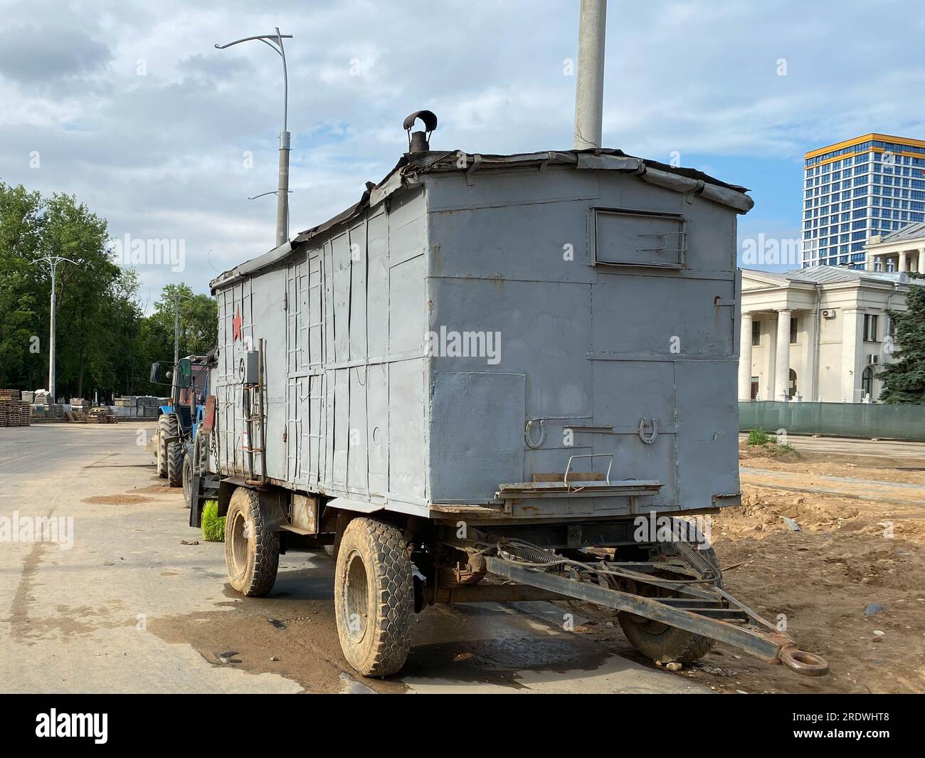 Large construction industrial mobile wagon, trailer for construction ...