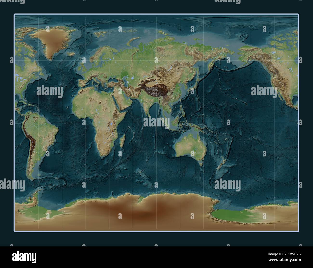 World wikipedia style elevation map in the Gall Stereographic ...