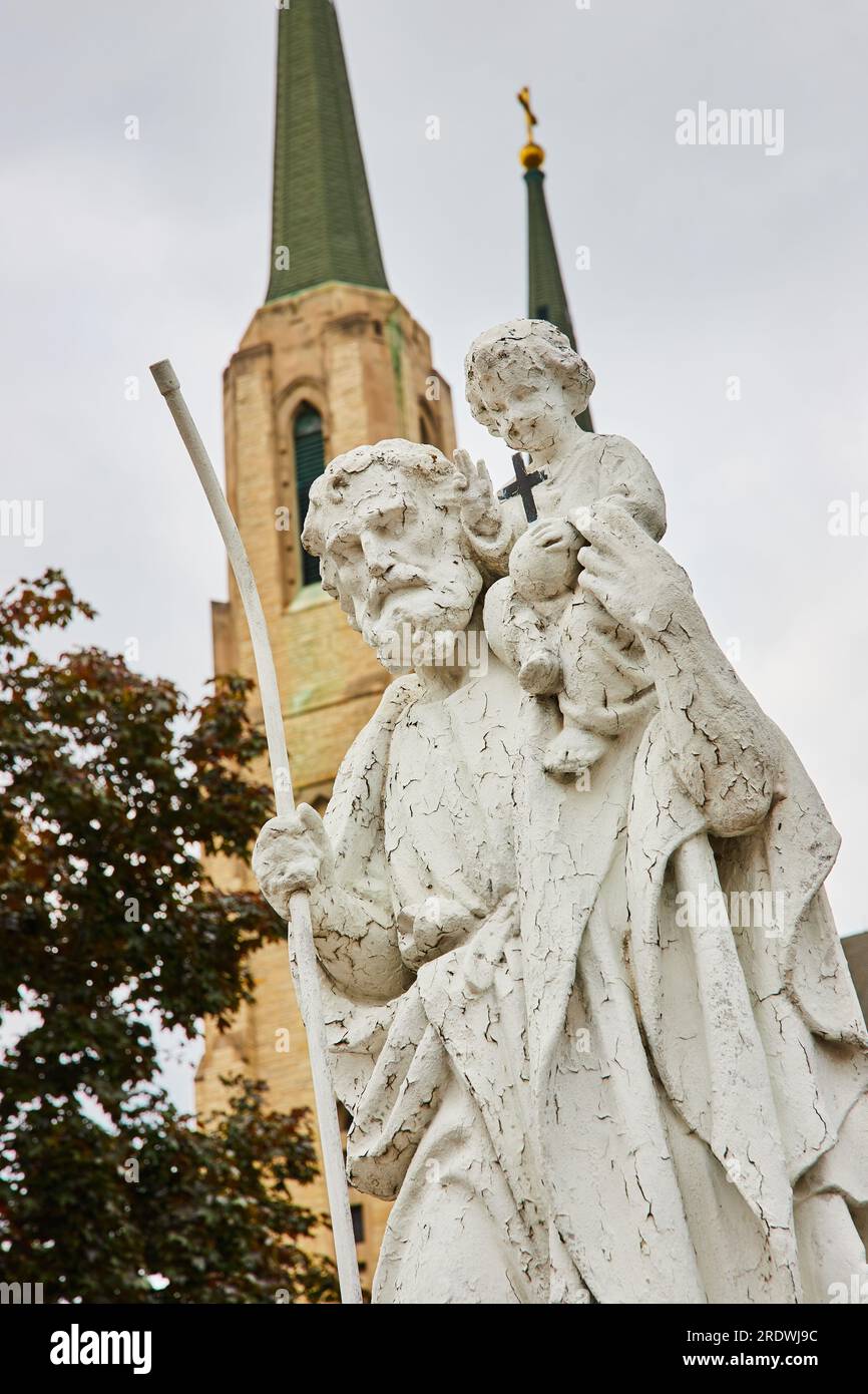 St Joseph statue memorial of Father Brammer outside Cathedral of The ...