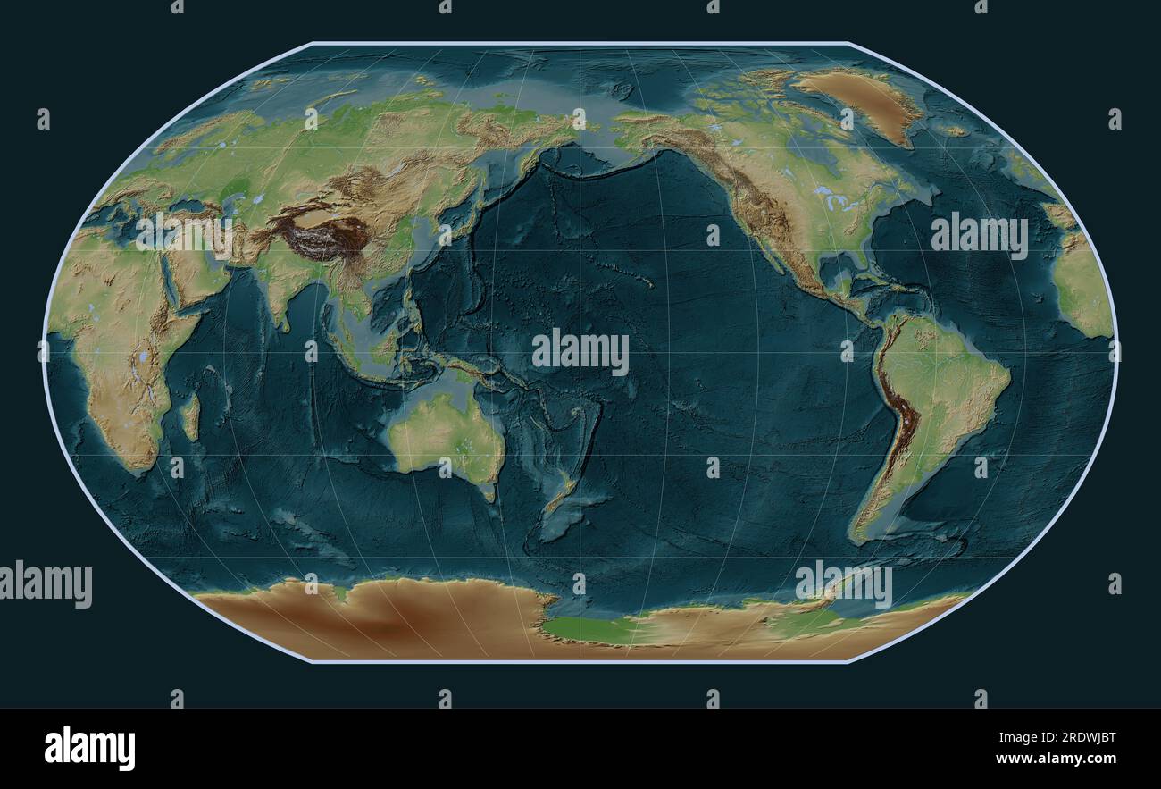 World wikipedia style elevation map in the Kavrayskiy VII projection ...