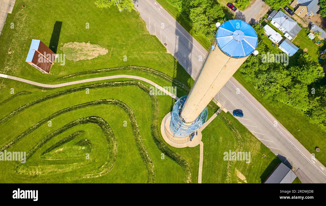 Aerial Rastin Observation Tower drone view from above tower in Ariel ...